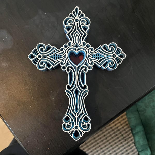 Cross Multilayer SVG, Digital File Cross 3d for Cutting Plywood, File ...