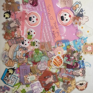 Cute Stickers Clear Kawaii Stickers Bunnies & Bears Outline | Etsy