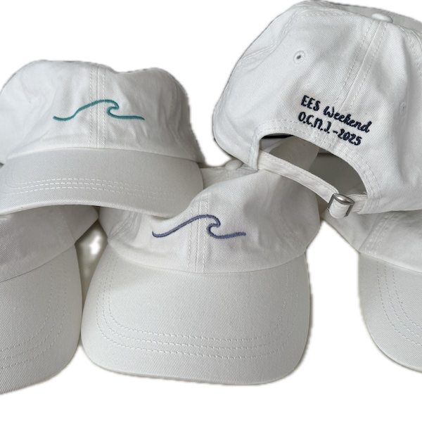 Embroidered Wave Baseball Cap, Garment Washed Cotton Twill - Etsy