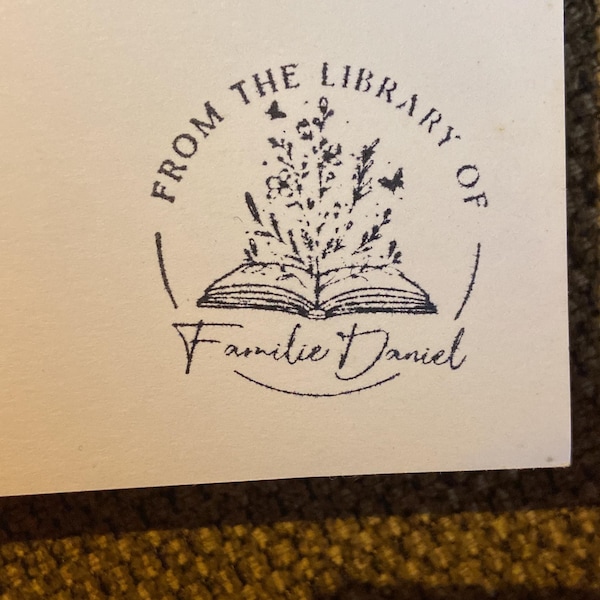 BOOK STAMP | Custom Library Stamp | Embosser Stamp | From the Library ...
