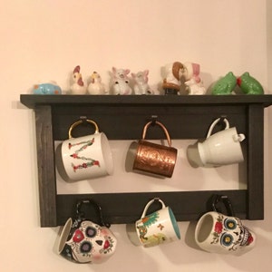 Farmhouse Mug Rack Small Coffee Mug Rack Small Cup Holder Coffee Cup ...