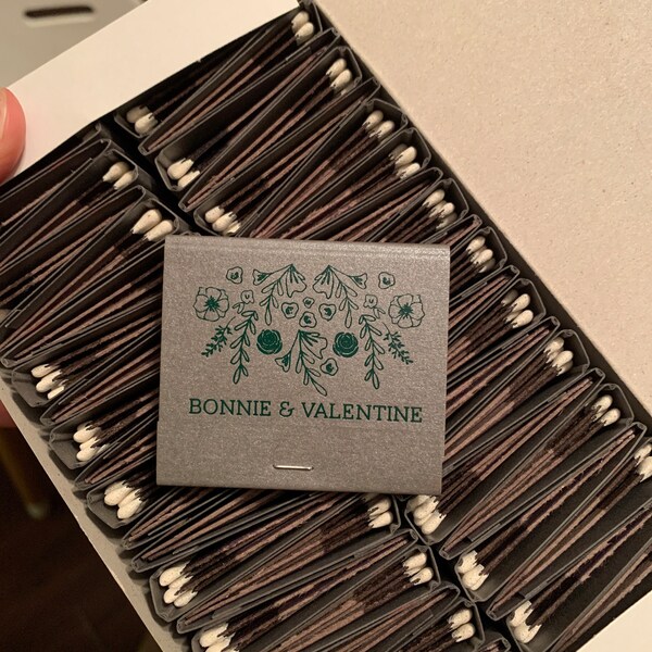 Personalized Matchbooks Custom Roses Design - Wedding Favor Matches ...