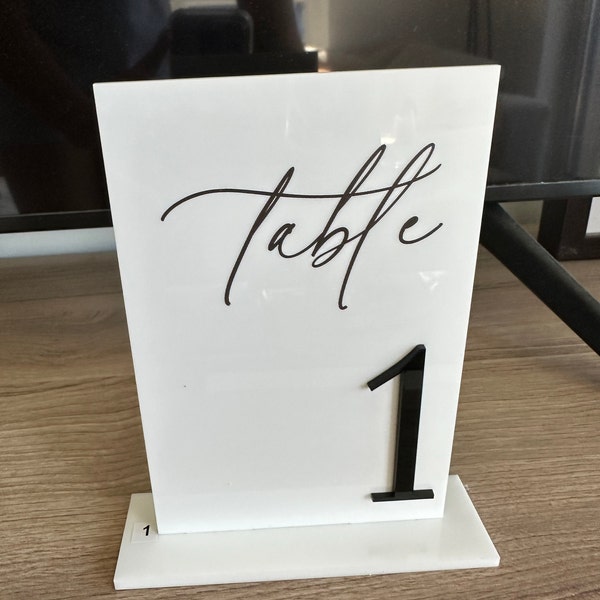 Frosted Acrylic Table Numbers - Frosted Acrylic Sign - Wedding Table ...