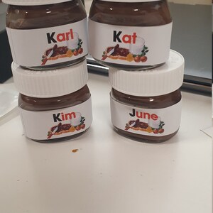 PERSONALISED MINI NUTELLA Jar Label Mini Nutella Favor - Etsy Australia
