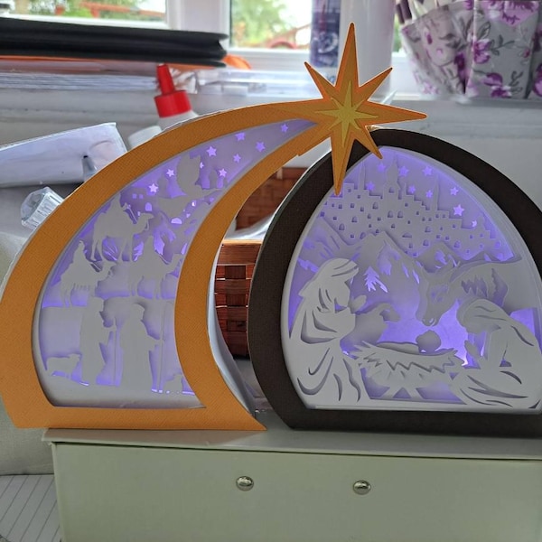 Nativity Scene Shadow Box Svg Bundle, Nativity Shadow Box Svg, Lantern ...