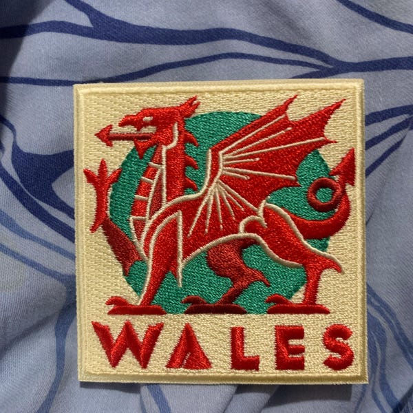 Wales Patch: Embroidered Welsh Dragon Iron-on Travel Souvenir - Etsy