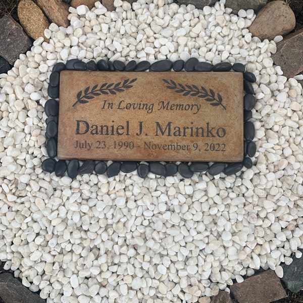 Personalized Engraved Memorial Stone 11.5"x 5.5" in Loving Memory With ...