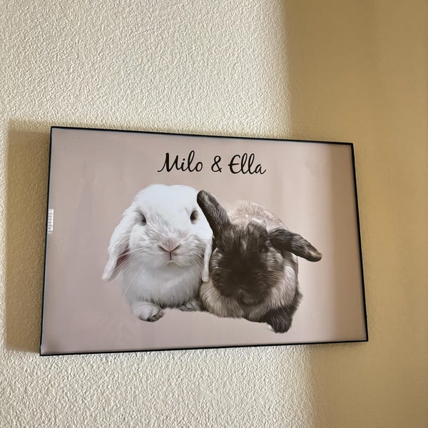 Custom Rabbit Portrait From Photo Rabbit Painting Pet Rabbit Lover Gift ...