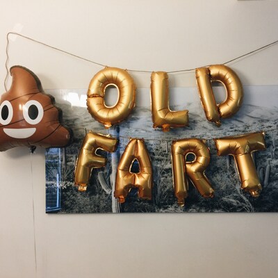 16 OLD FART Balloons/banner. Old Fart Balloons. Over the Hill. Dirty 30 ...