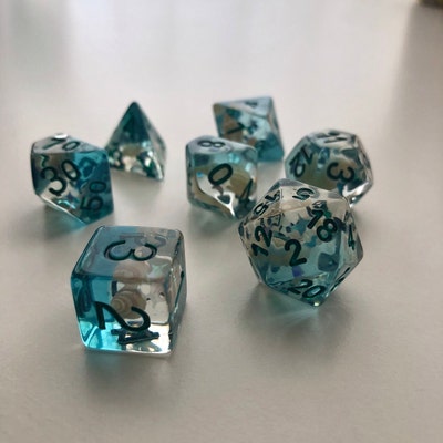Seashell of Blue Ocean Dice Set for Dungeons and Dragons D&D - Etsy