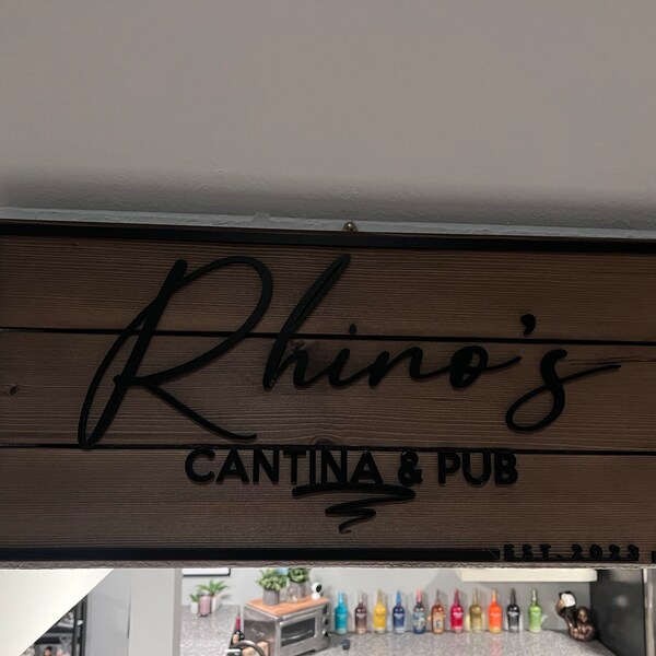 Personalized Bar Sign Wooden Sign Gift Custom Wood Sign Personalized ...