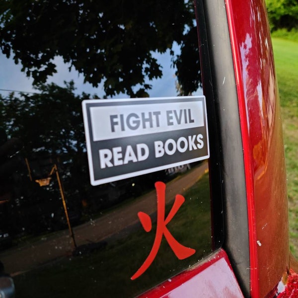 Book Lover's Sticker, Fight Evil - Read Books, Political Bumper ...