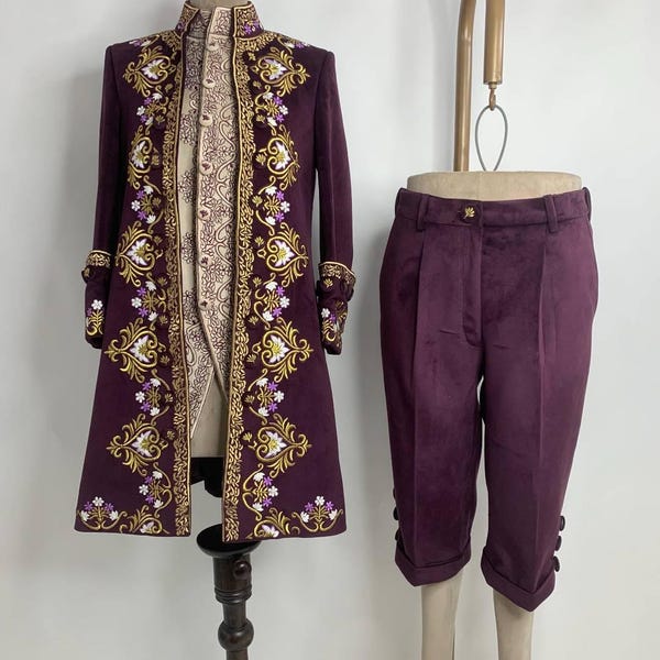 Regal Rococo Gold Embroidered Suit | 18th Century Royal Prince Costume ...