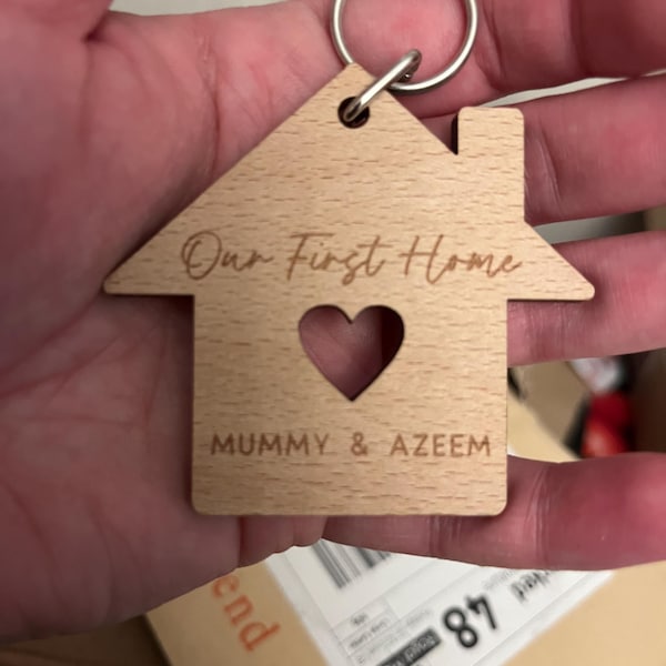 First Home Gift Keyrings | Oak Our First Home Keyrings | My First Home ...