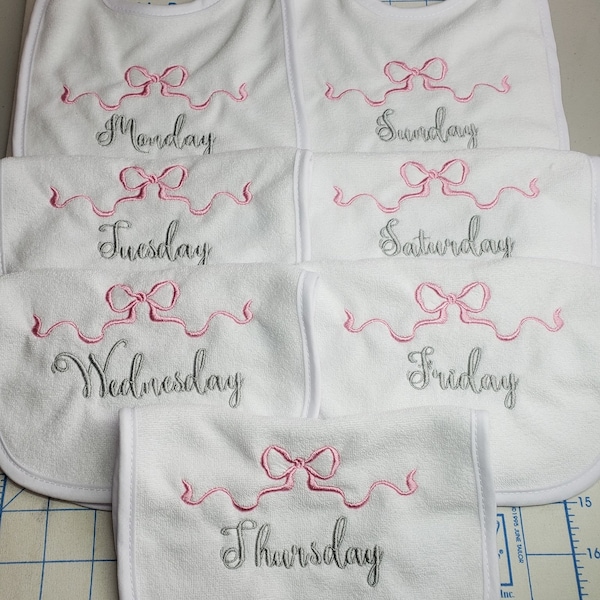 Emma Kate Heirloom Bow Satin Stitch Long Ribbon Frame Border Monogram ...