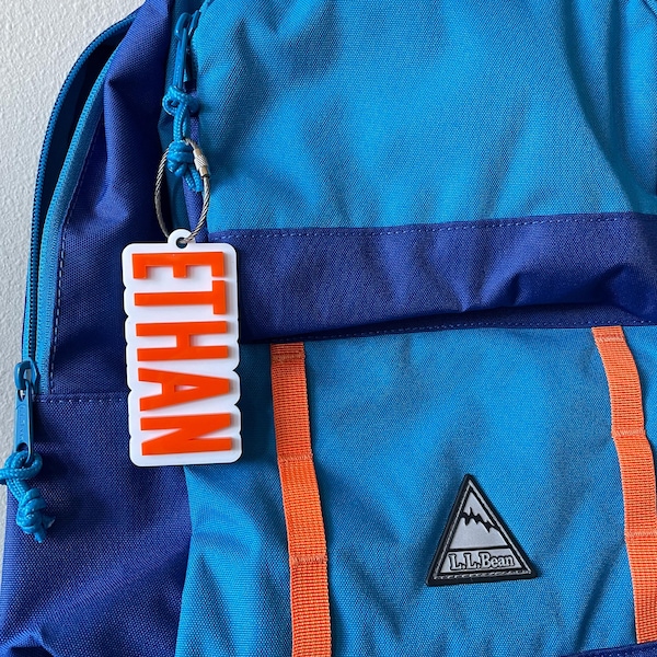 Name Keychain Backpack Name Tags Diaper Bag Tag Personalized Name Plate ...