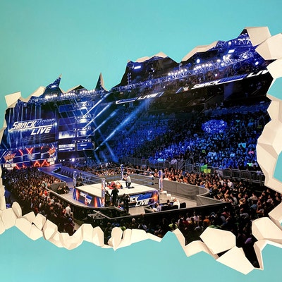 WWE SMACKDOWN Smashed Wall Sticker - Etsy