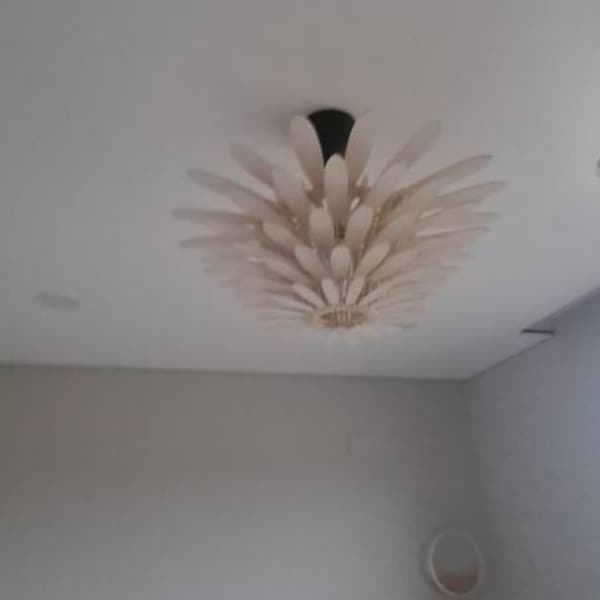 Wood Flower Ceiling Light, DAISY Pendant Light Fixture, Wood Pendant ...