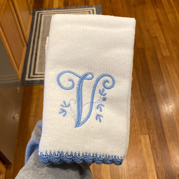 Monogrammed Hand Towel, Monogrammed Kitchen Towel, Personalized Towel ...