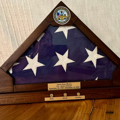 Flag Display Case With Embedded Shell Casings Maple Inlay Service ...