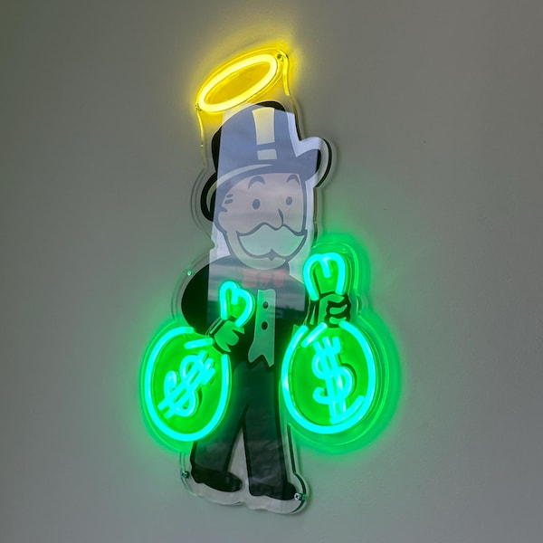 Monopoly Cash Neon Sign – UV Printed Acrylic LED Neon Wall Art With ...