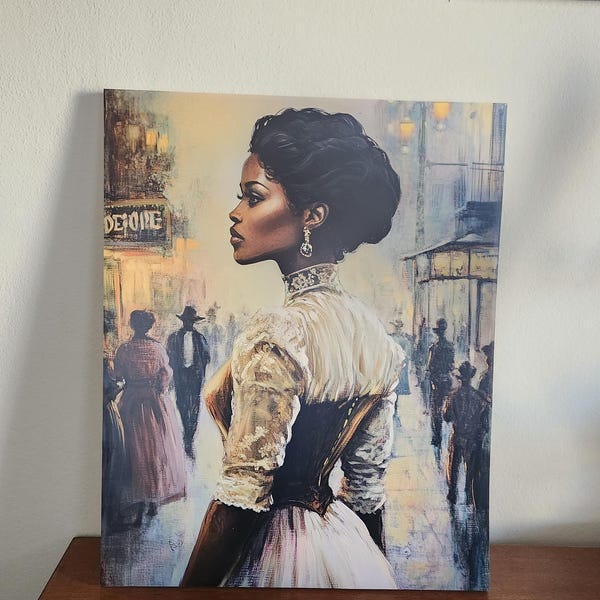 Vintage African American Victorian Art Print | Classic Black Woman Wall Art | Retro Black Girl ...