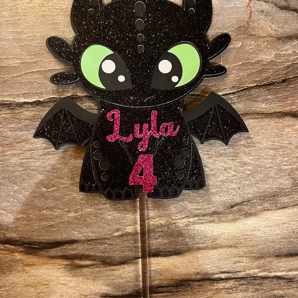 Light Fury Dragon: How to Train Your Dragon Birthday Cake Topper ...