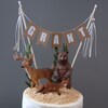 Kraft and White Cake Topper Personalized Neutral Cake Topper Natural ...