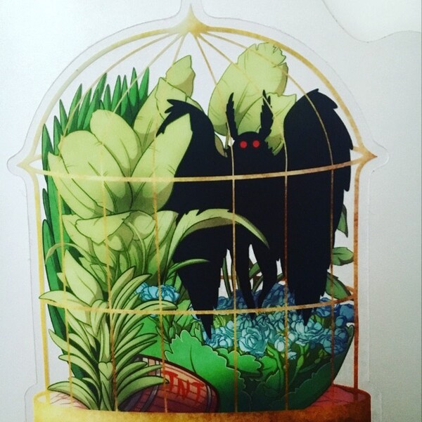 Mothman Terrarium Sticker - Etsy