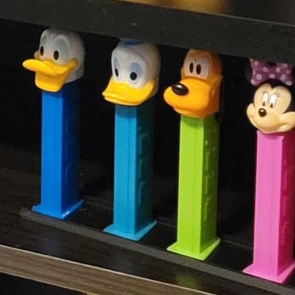 Pez Dispenser Floating Wall Display Stand (angled), Holds 5 Collectible ...
