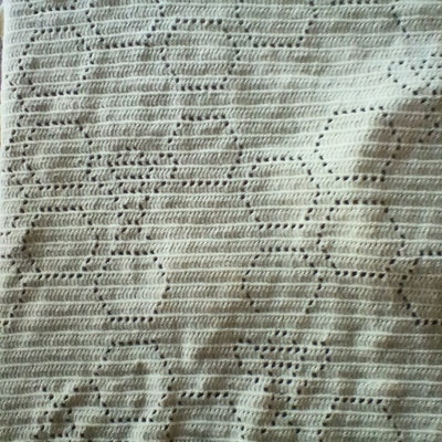 Filet Crochet Blanket Pattern Bee Blanket Crochet Pattern Filet Blanket ...