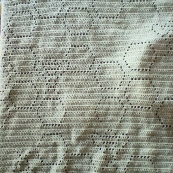 Filet Crochet Blanket Pattern | Bee Blanket Crochet Pattern | Filet ...