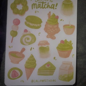 Matcha Sticker Sheet Aesthetic Matcha Stickers, Bullet Journal ...