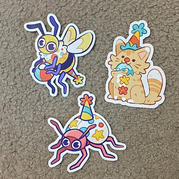 Party Bugs Sticker Series - Clowncore Waterproof Vinyl Stickers - Etsy