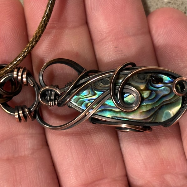 Black Tourmaline Necklace Wire Wrap Pendant Copper Jewelry Tyet Style ...