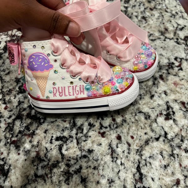 Custom Ice Cream Converse, Personalized Donut Converse, Bling Converse ...