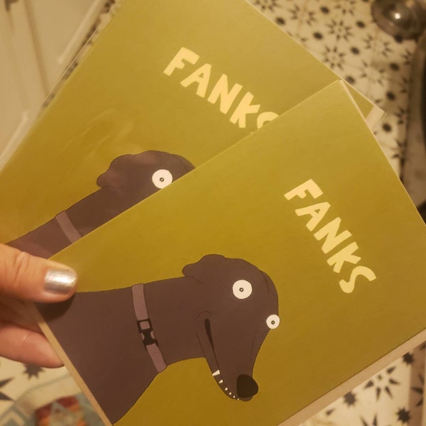 FANKS - Funny Thank You Card - Cute Thank You Card - Dog Thank You Card ...