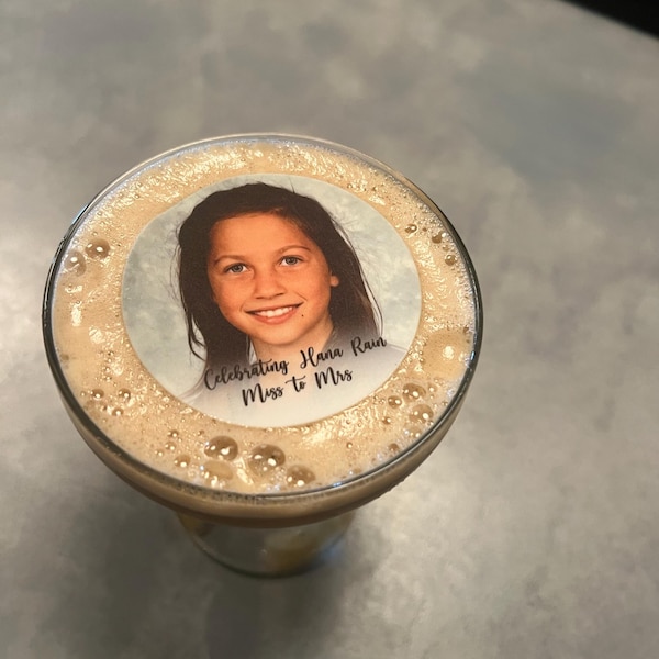 Personalized Edible Photo Wedding Drink Toppers/custom Drink Toppers ...