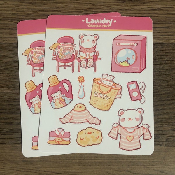 Laundry Sticker Sheet - Etsy