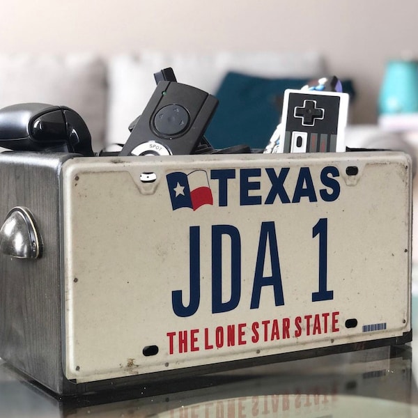 License Plate Decorative Bin - Etsy