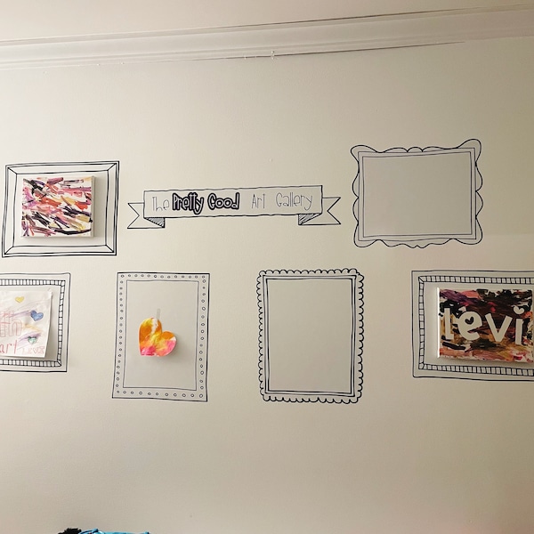 Kids Art Display Frames - Photo Frames - Wall Stickers - Peel and Stick ...
