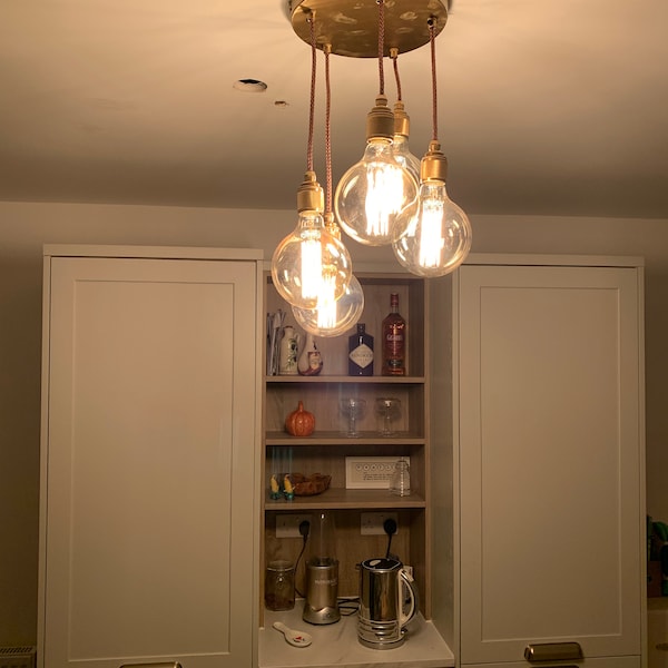 Brass 5 Pendant Ceiling Light (without Bulbs) - Etsy