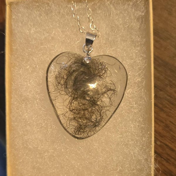 MOON Custom Hair Locket Resin Keepsake Pendant - Baby Hair - Pet Hair ...