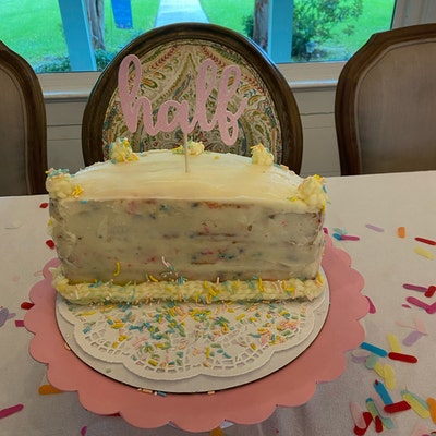 Half Cake Topper Glitter Smash Cake Topper. Half Birthday. Six Month ...