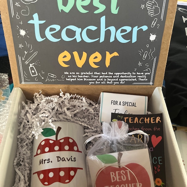 Teacher Gift Box Set - Personalized Teacher Gift - Teacher Gift Set ...