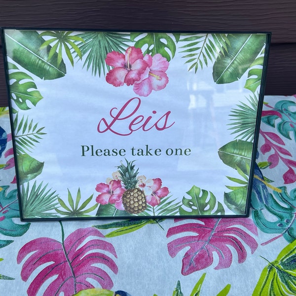 Dessert Bar, Table Sign, Luau Party, Luau Birthday, Luau Decorations ...