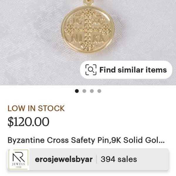 Virgin Mary & Little Jesus Safety Pin, 9K Yellow White Solid Gold,new ...