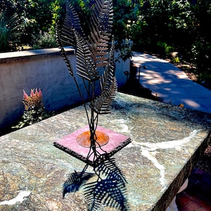 Rustic Rusty Metal Honeycomb Pattern Garden Columns Landscape Design ...