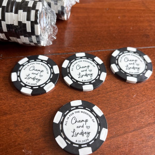 Personalized Wedding Poker Chips Set - Custom Poker Chip - Engagement ...