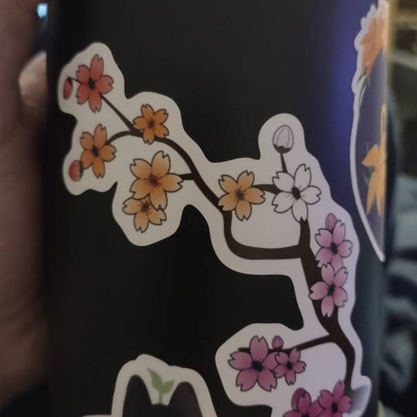 Sakura Asexual Sticker, Waterproof Ace Pride, Ace Sticker, Subtle Pride ...